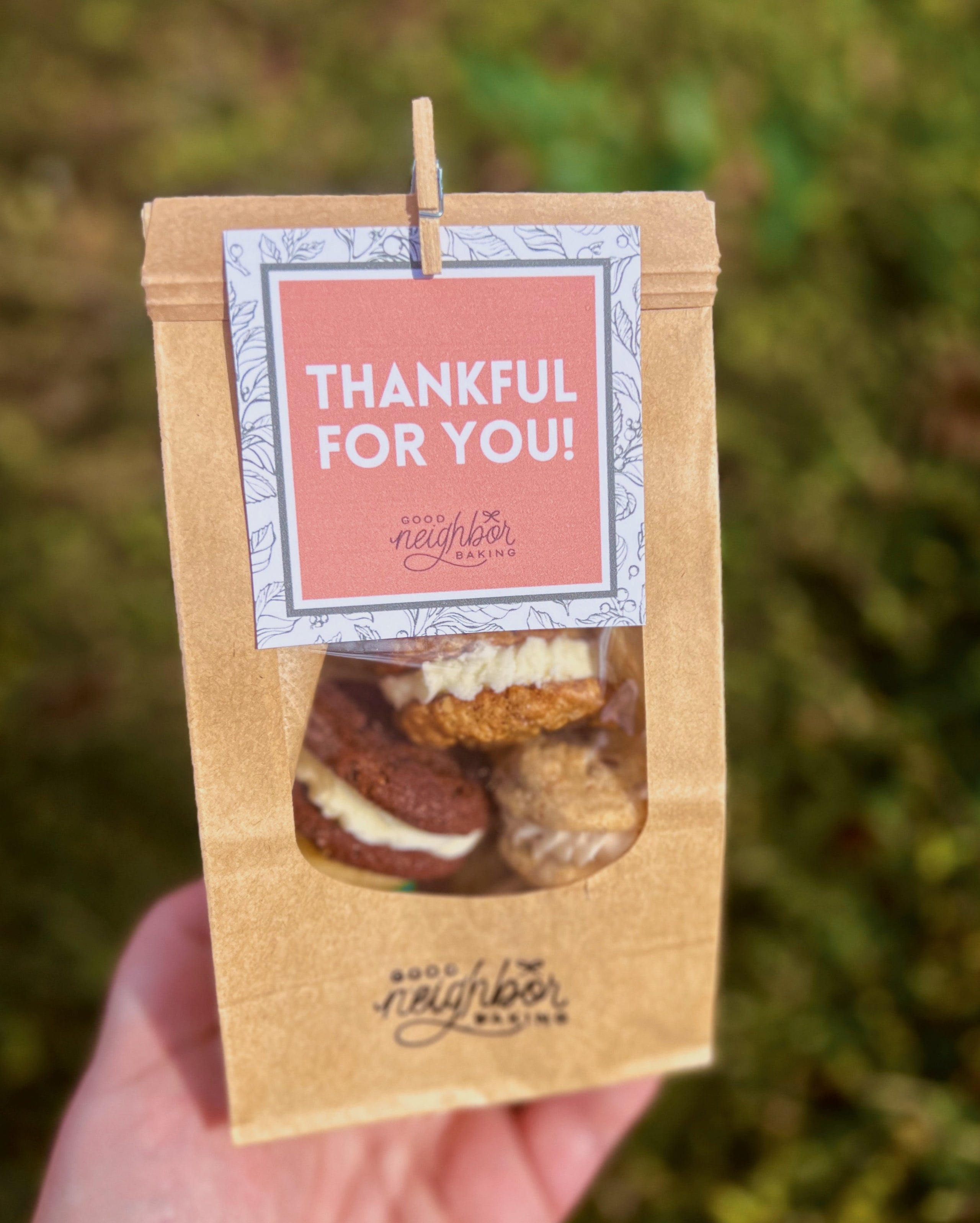 Mini Sam 'Thankful' Gift Bag (1/2 dozen) | Good Neighbor Baking LLC